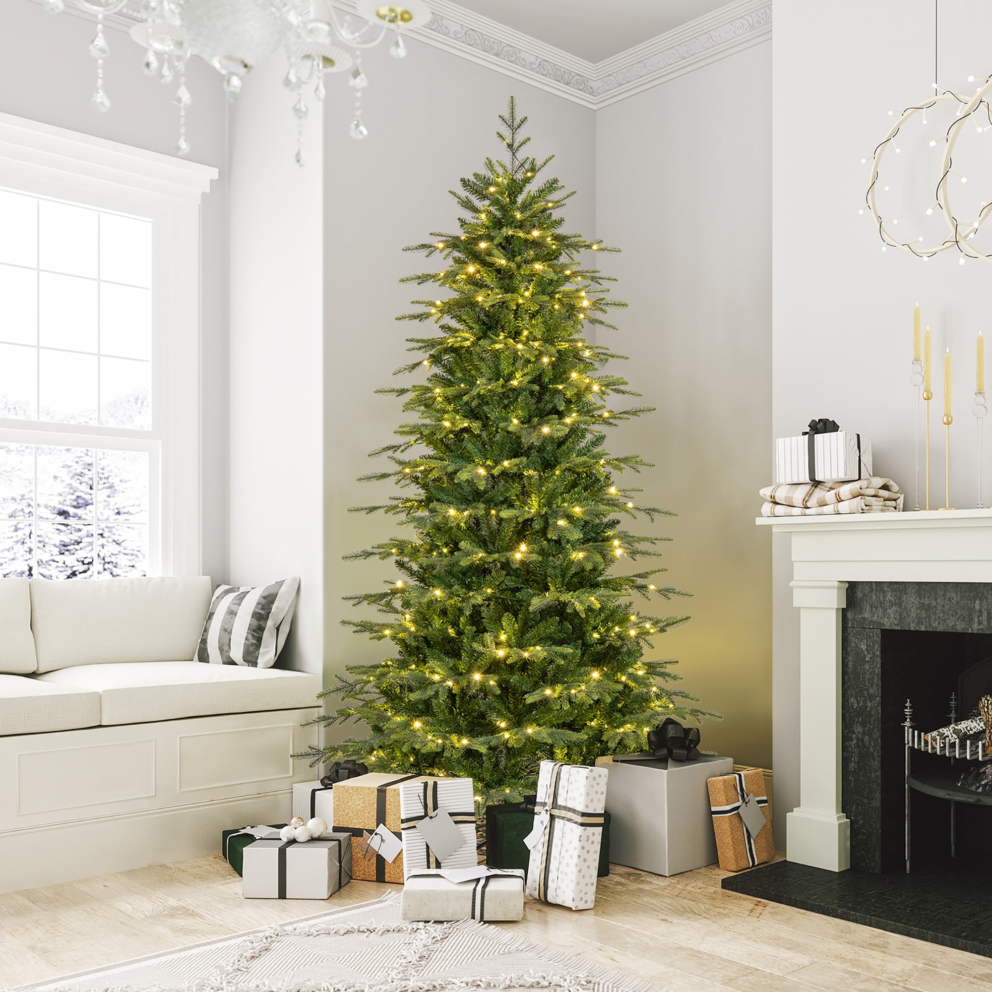 Gymax 7.5 FT Artificial Christmas Tree w/1162 Branch Tips 380 LED ...