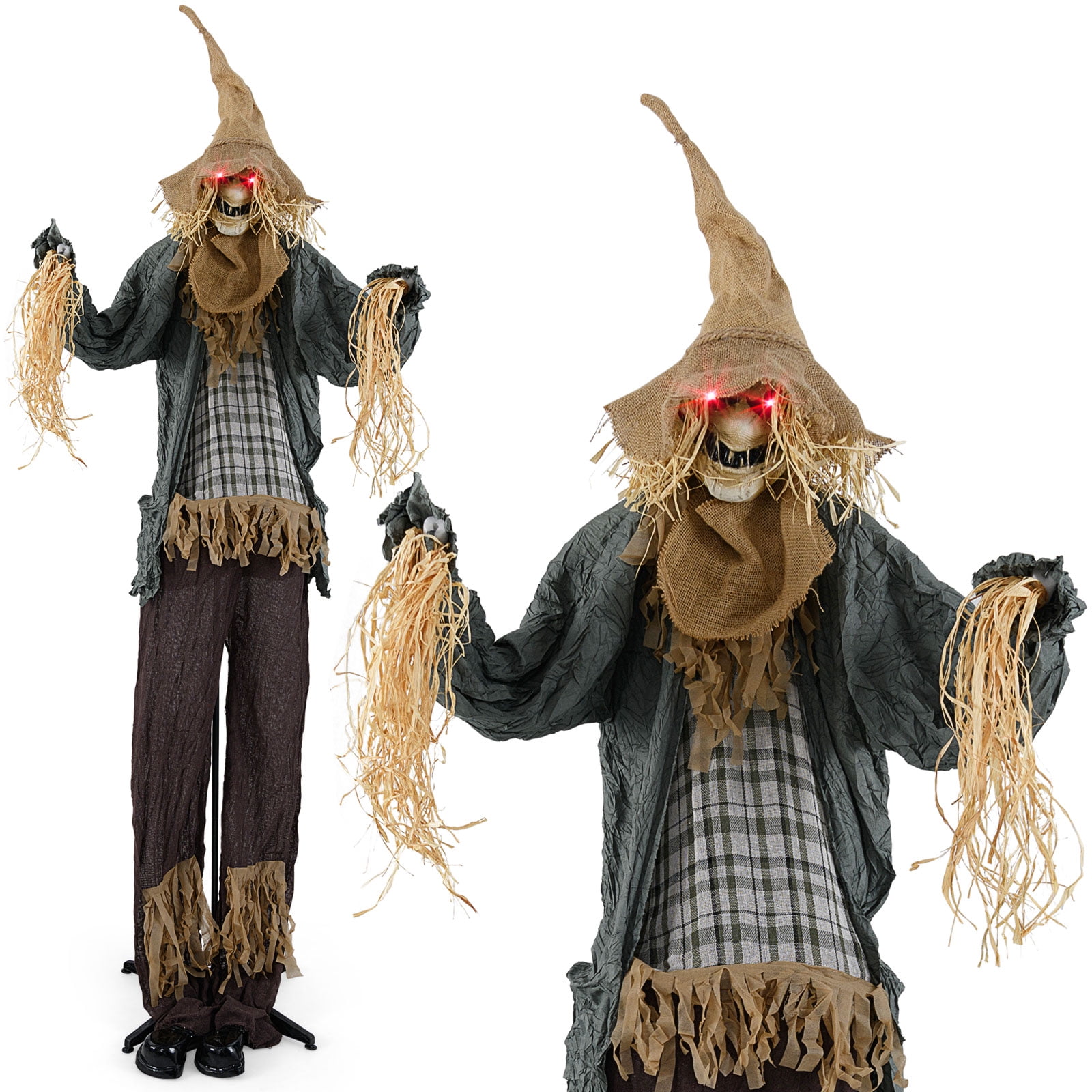 Gymax 7 FT Halloween Decoration Animated Standing Sound-Activated Ghost ...