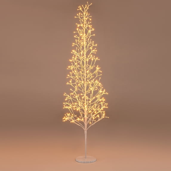 Gymax 7 FT Lighted Birch Tree w/ 456 Warm White Light LED Lights ...