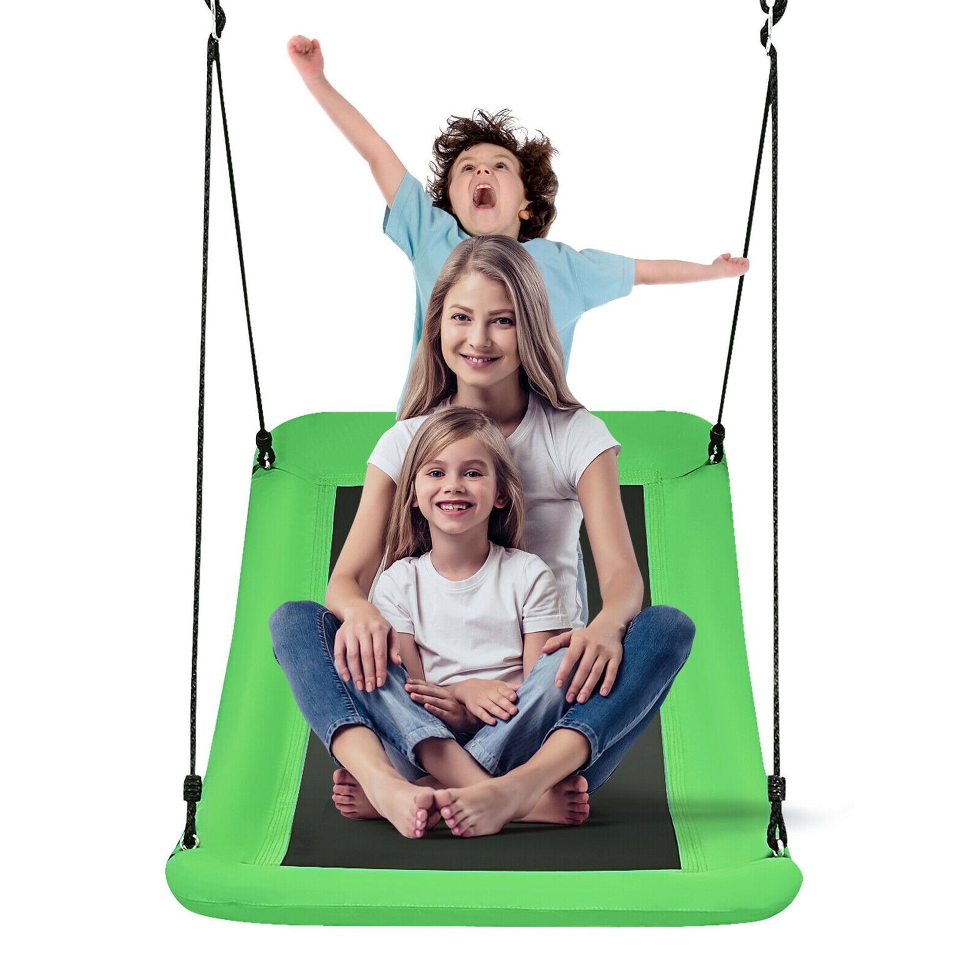 Gymax 700lb Giant 60'' Platform Tree Swing for Kids and Adults Green ...