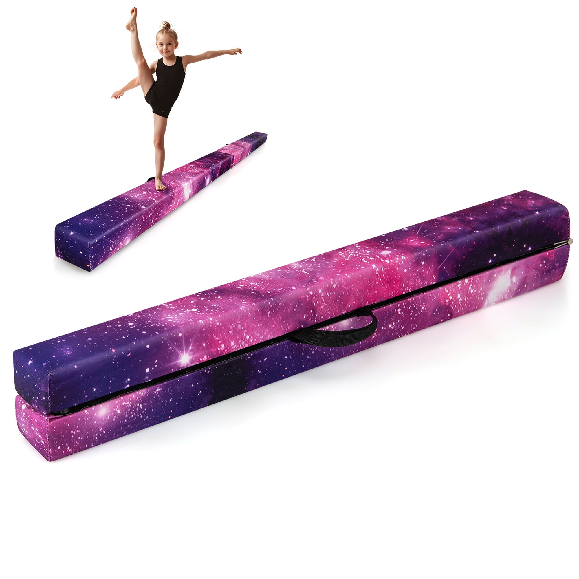 Gymax 7FT Folding Gymnastic Beam Portable Floor Balance Beam w/Handles ...