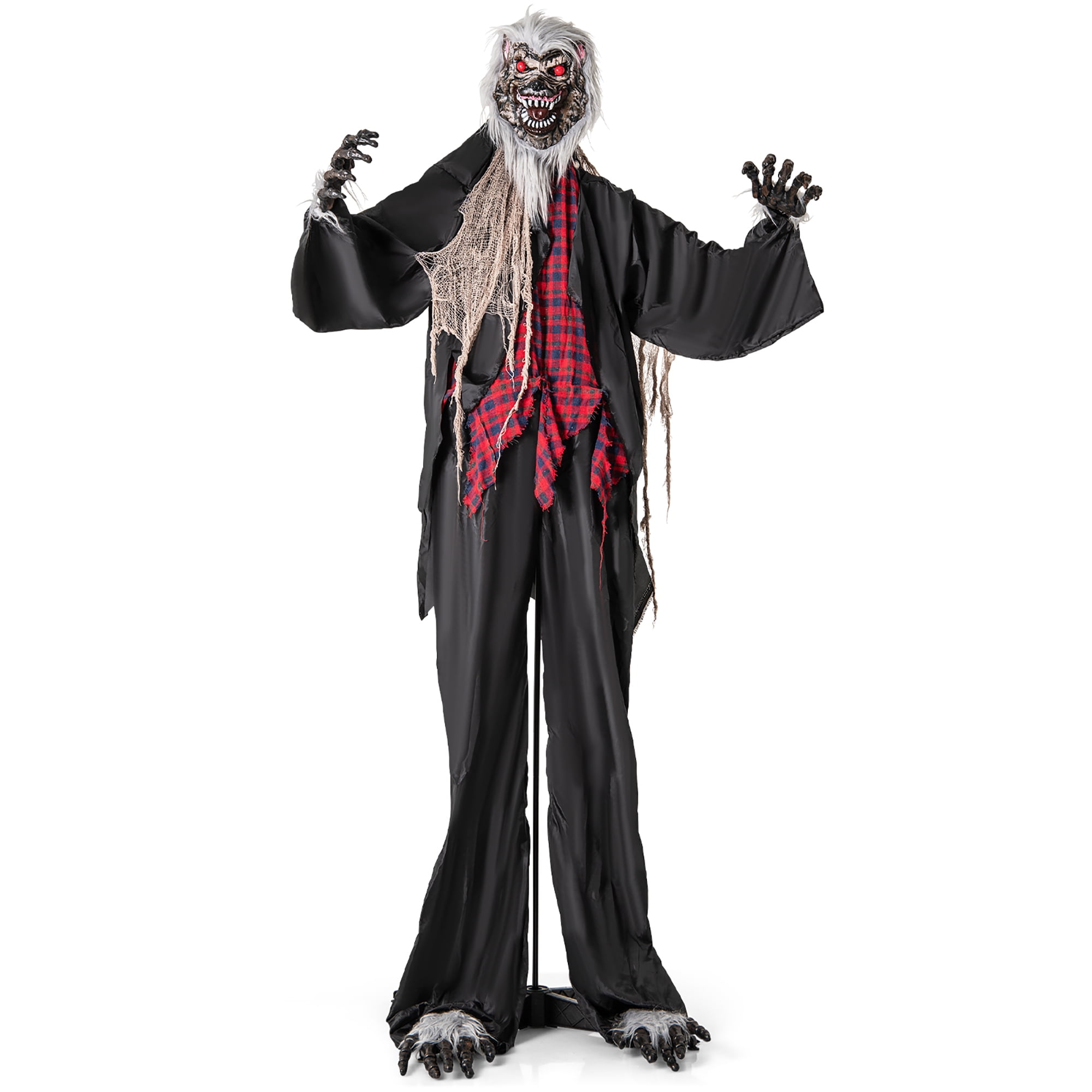 Gymax 8.2 Ft Halloween Animatronics Sound-activated Werewolf w/ Light ...
