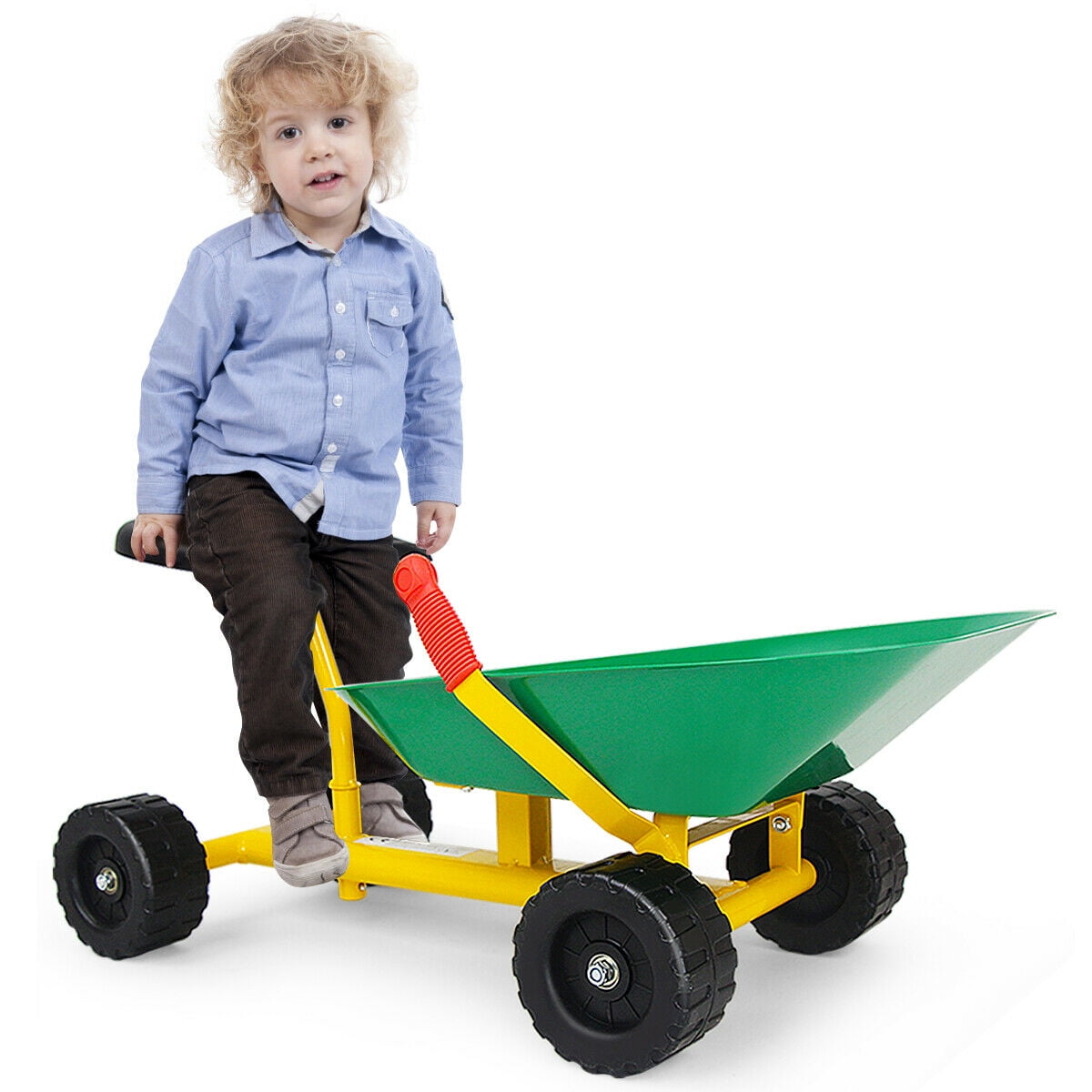 Gymax 8'' Kids Ride-on Sand Dumper Front Tipping Heavy Duty 4 Wheels ...