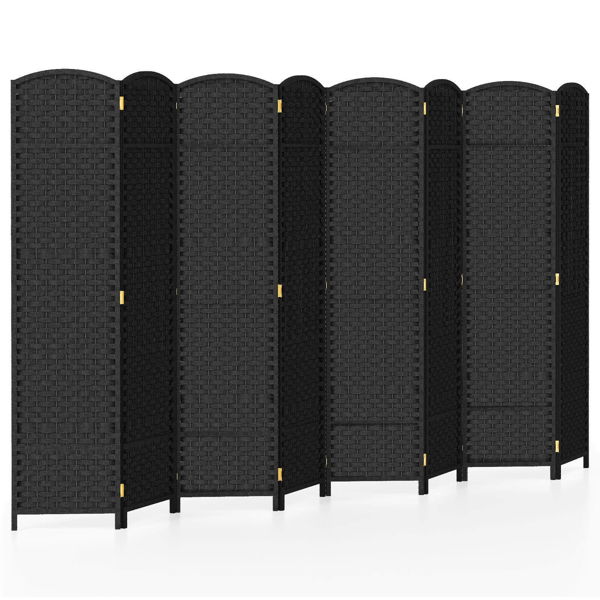 Gymax 8-Panel Folding Room Divider, Hand-woven Privacy Screen, Solid ...