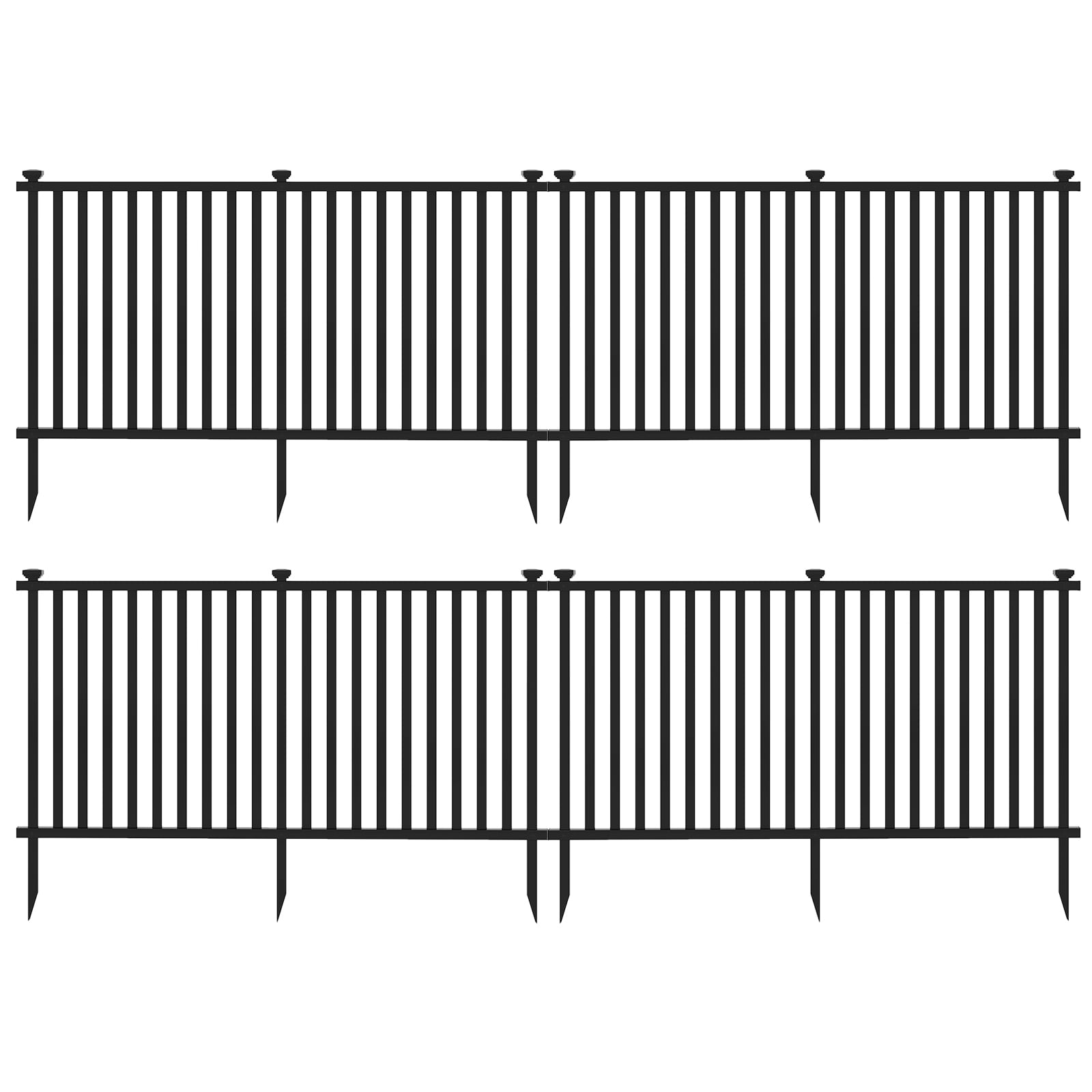 Gymax 80'' x 39'' Vinyl Picket Fence 4 No Dig Fence Panels for Soft ...
