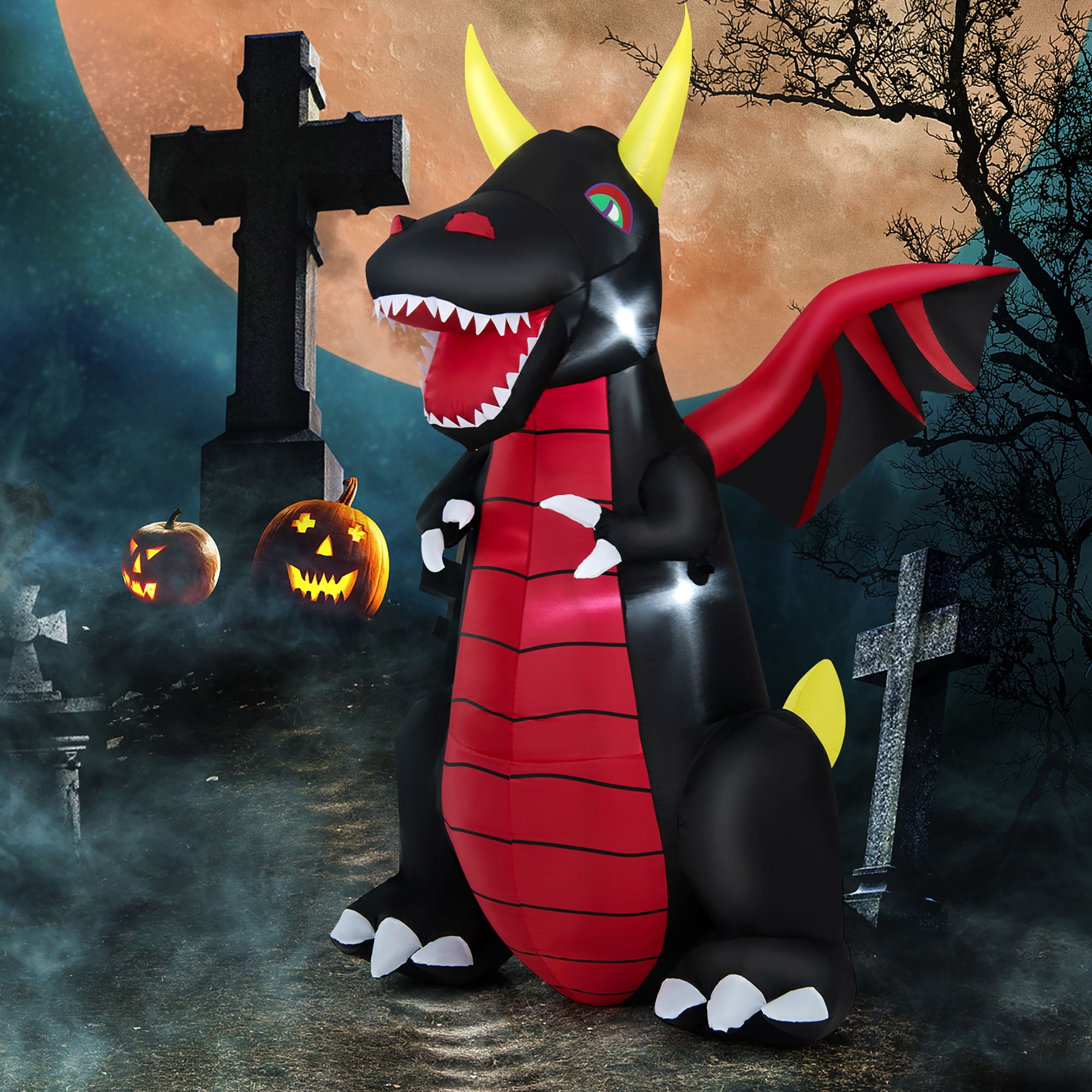 Gymax Large 8FT Inflatable Halloween Yard Decorations, Outdoor Giant ...