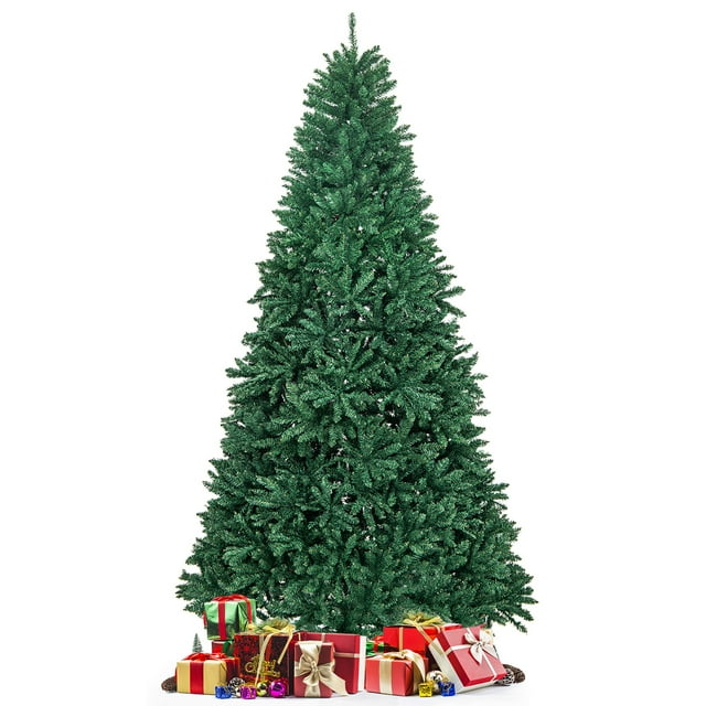 Gymax Tall 9 FT Artificial Christmas Tree Hinged w/ 3594 Lush Branch ...