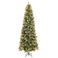 Gymax 9 FT Artificial Xmas Tree w/ 1416 Branch Tips 560 Warm White LED ...