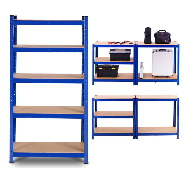 Gymax Adjustable 30''x60'' Heavy Duty 5 Level Garage Tool Shelf Storage ...