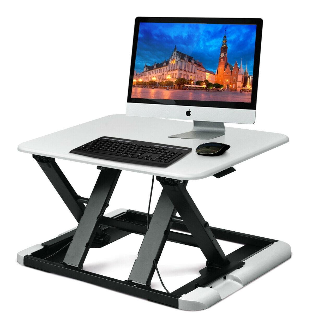 Gymax Adjustable Height Sit/Stand Desk Computer Lift Riser Laptop Work ...