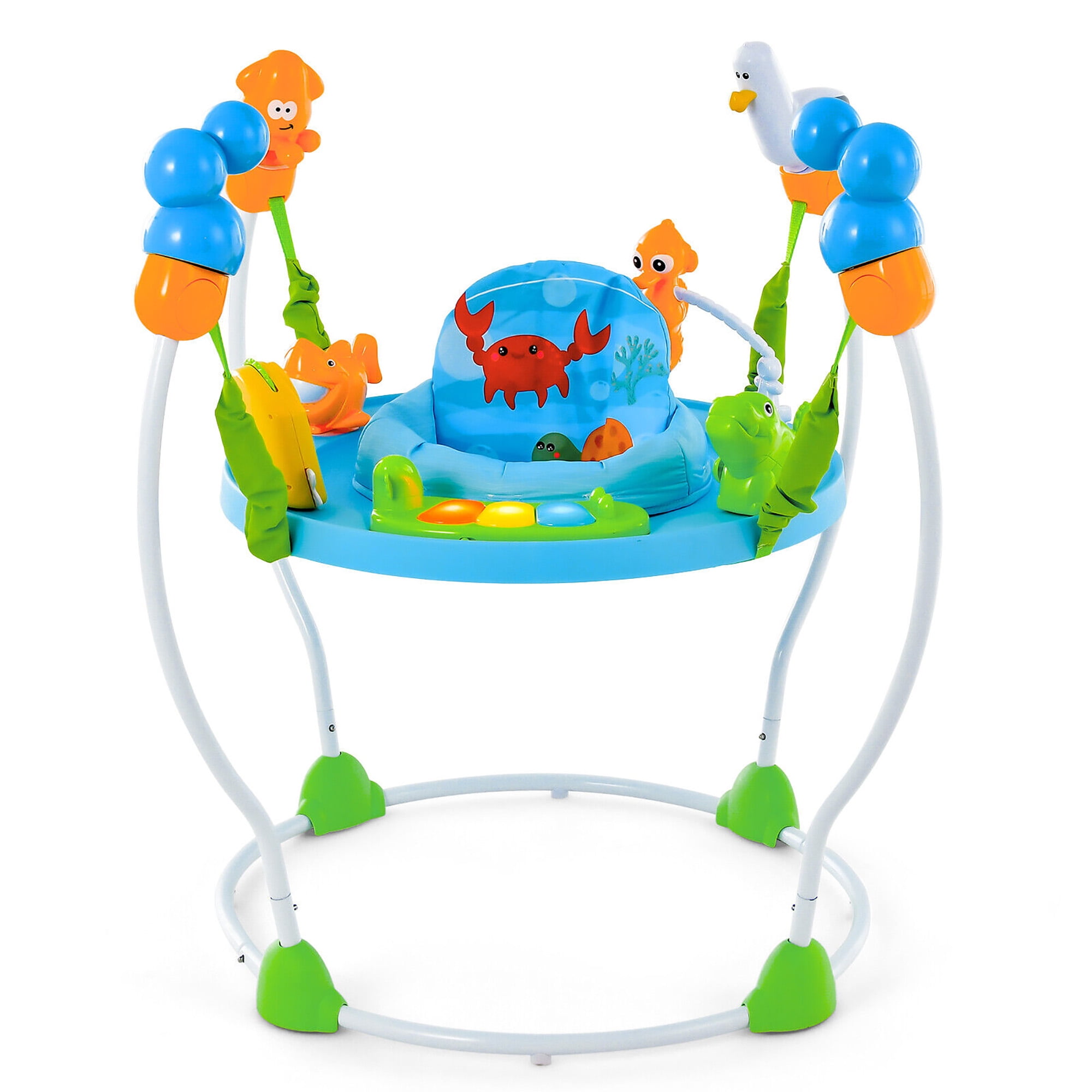 Gymax Infant Baby Bouncer, Underwater Themed Jumpy Activity Center with ...
