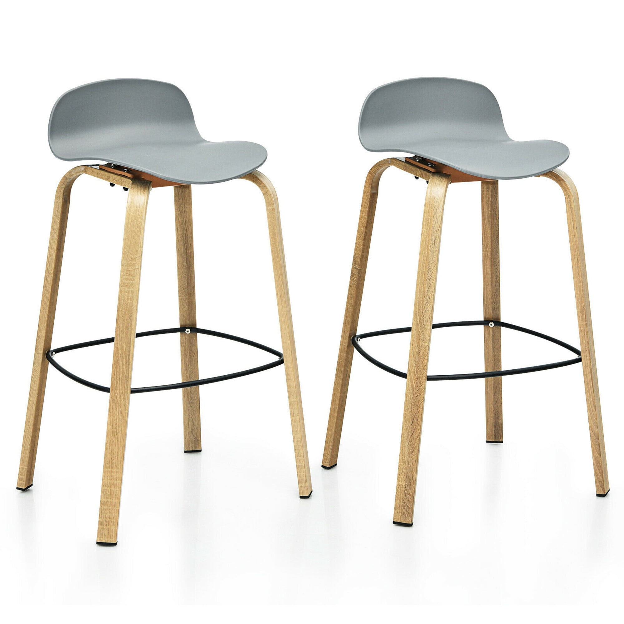 Gymax Bar Stool, Grey, Set of 2 - Walmart.com
