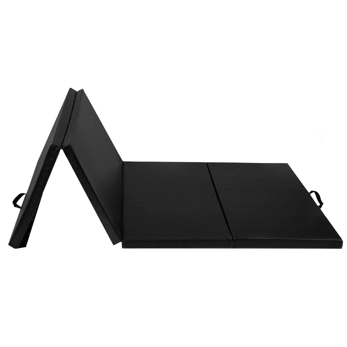 Gymax Black 4'x10'x2'' Folding Panel Gym Fitness Exercise Gymnastics ...