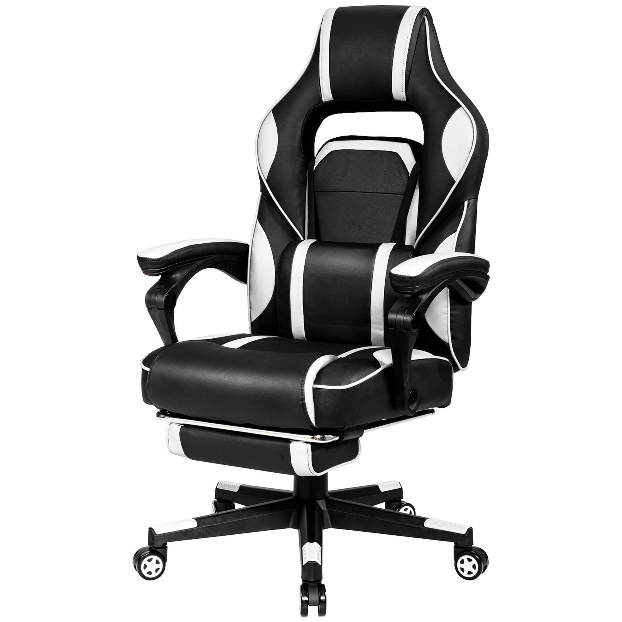 Free Shipping! Gymax Ergonomic & Adjustable Swivel Gaming Chair, White ...