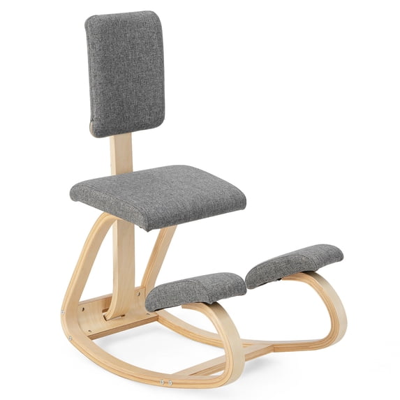 Gymax Ergonomic Kneeling Chair Upright Posture Polyester Support Chair ...
