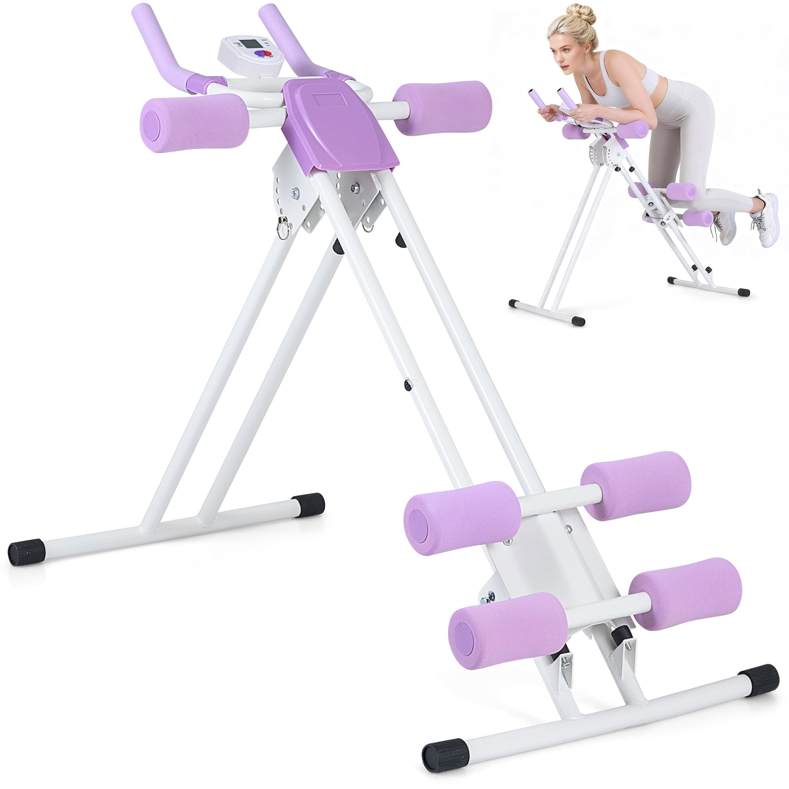 Gymax Folding Ab Machine Adjustable Ab Trainer w/6 Inclined Angles ...