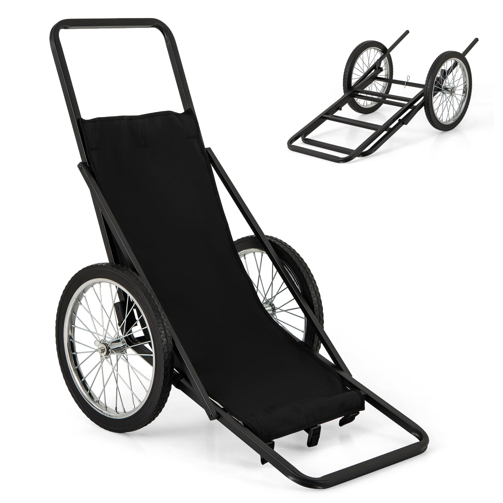 Gymax Folding Deer Cart w/ Polyester Liner 550 LBS Heavy-Duty Hunting ...