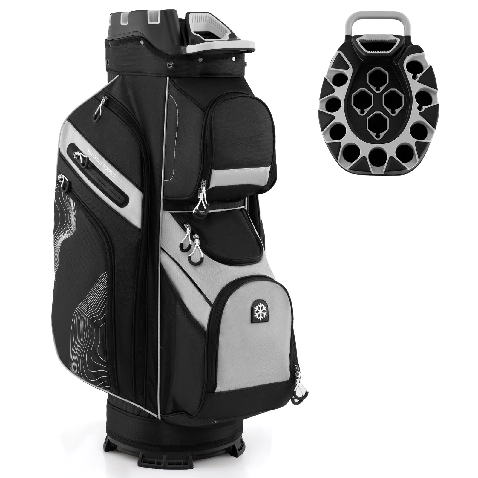 Gymax Golf Cart Bag Molded Lock Top Golf Bag w/14-Way Full Length ...