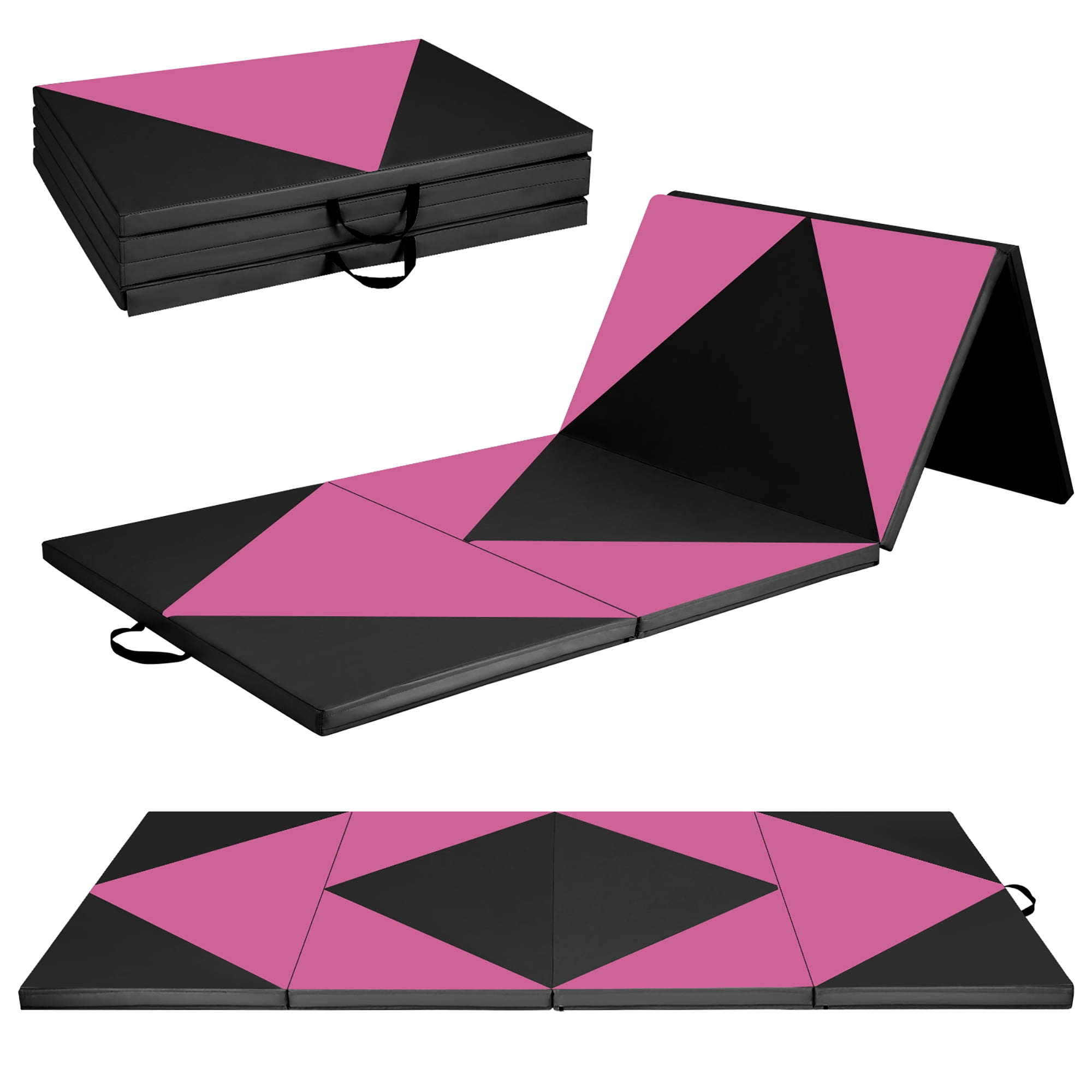 Gymax Gymnastics Gym Mat 4-Panel Folding Lightweight Gymnastics ...