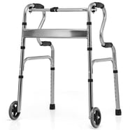 Equate Folding Walker with 5" Wheels, Black, 350 lb Limit HSA/FSA ...