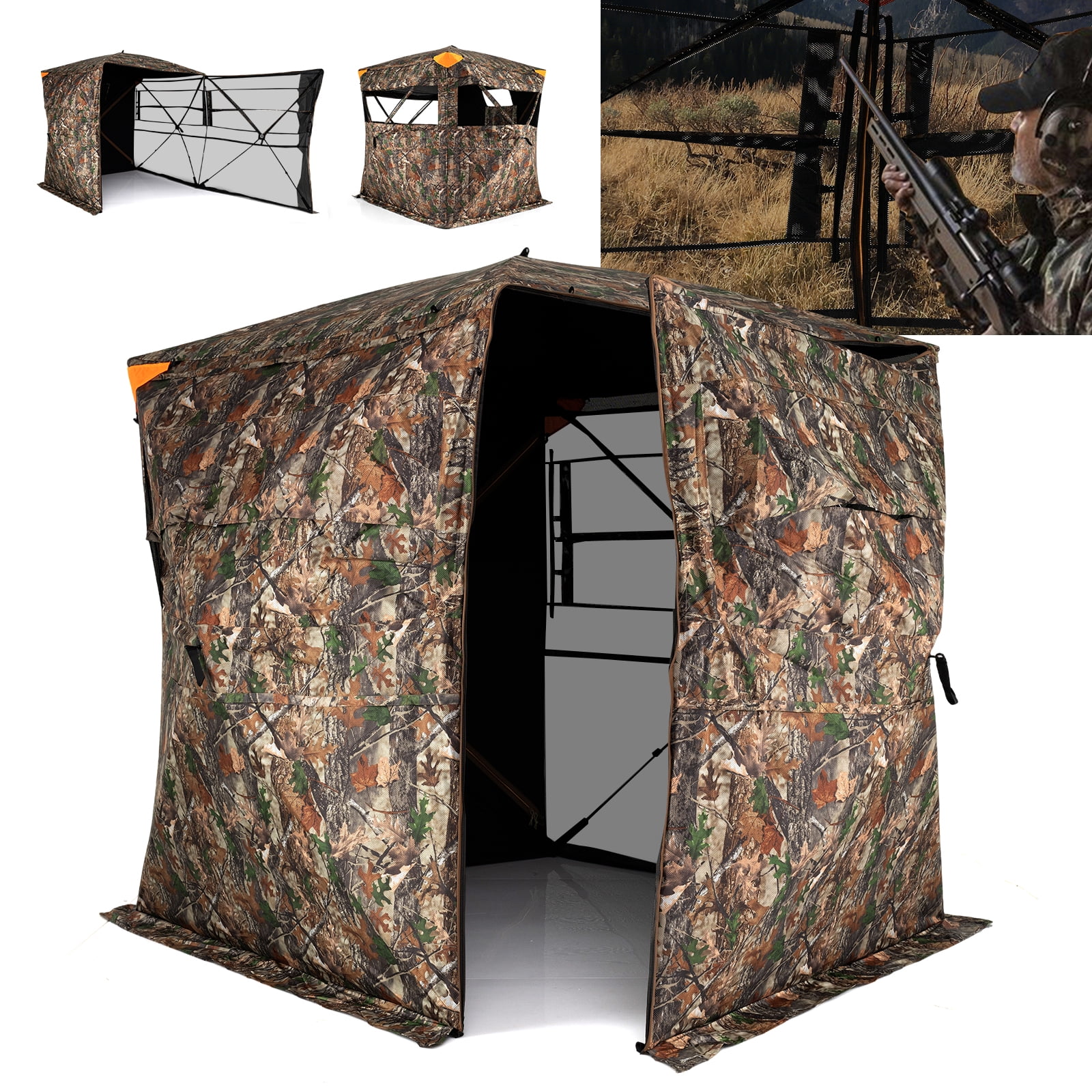Gymax Hunting Blind 270 Degree Silent See-Through w/90 Degree Full-Open ...