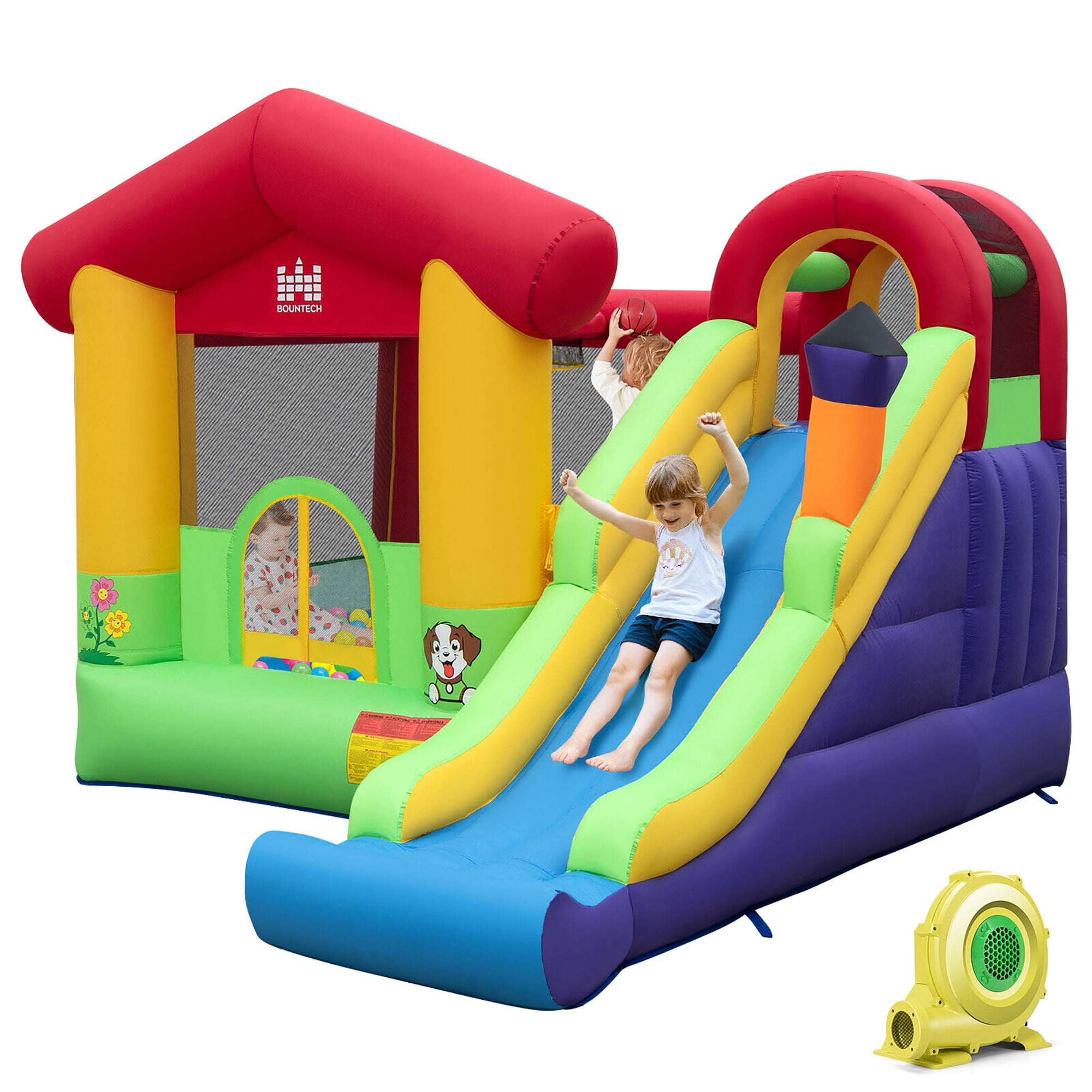 Gymax Large Indoor Bouncy Jumper: Kids Fun Inflatable Bounce Castle ...
