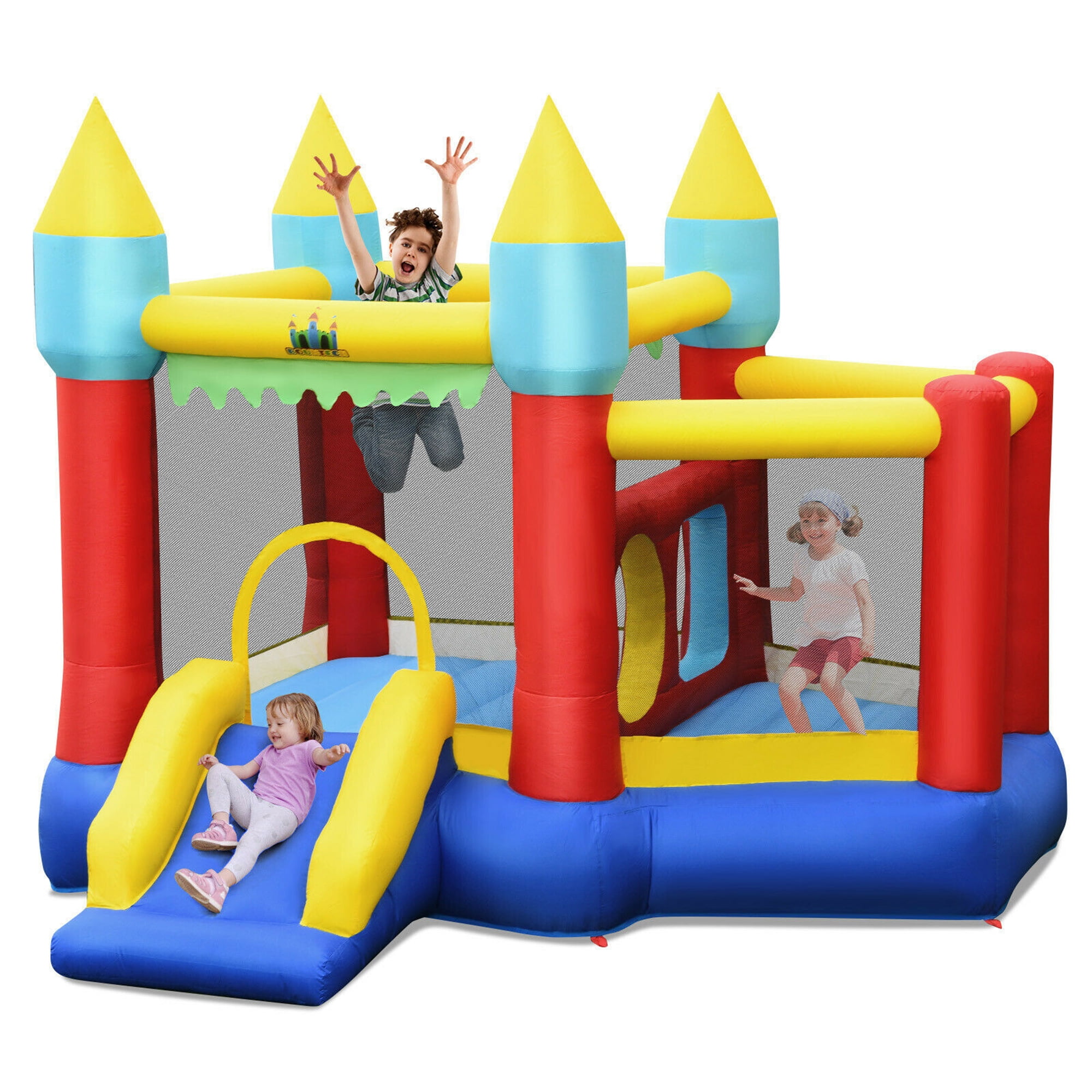 Gymax Outdoor Kids Bouncy Jumper: Large Inflatable Bounce House Slide ...