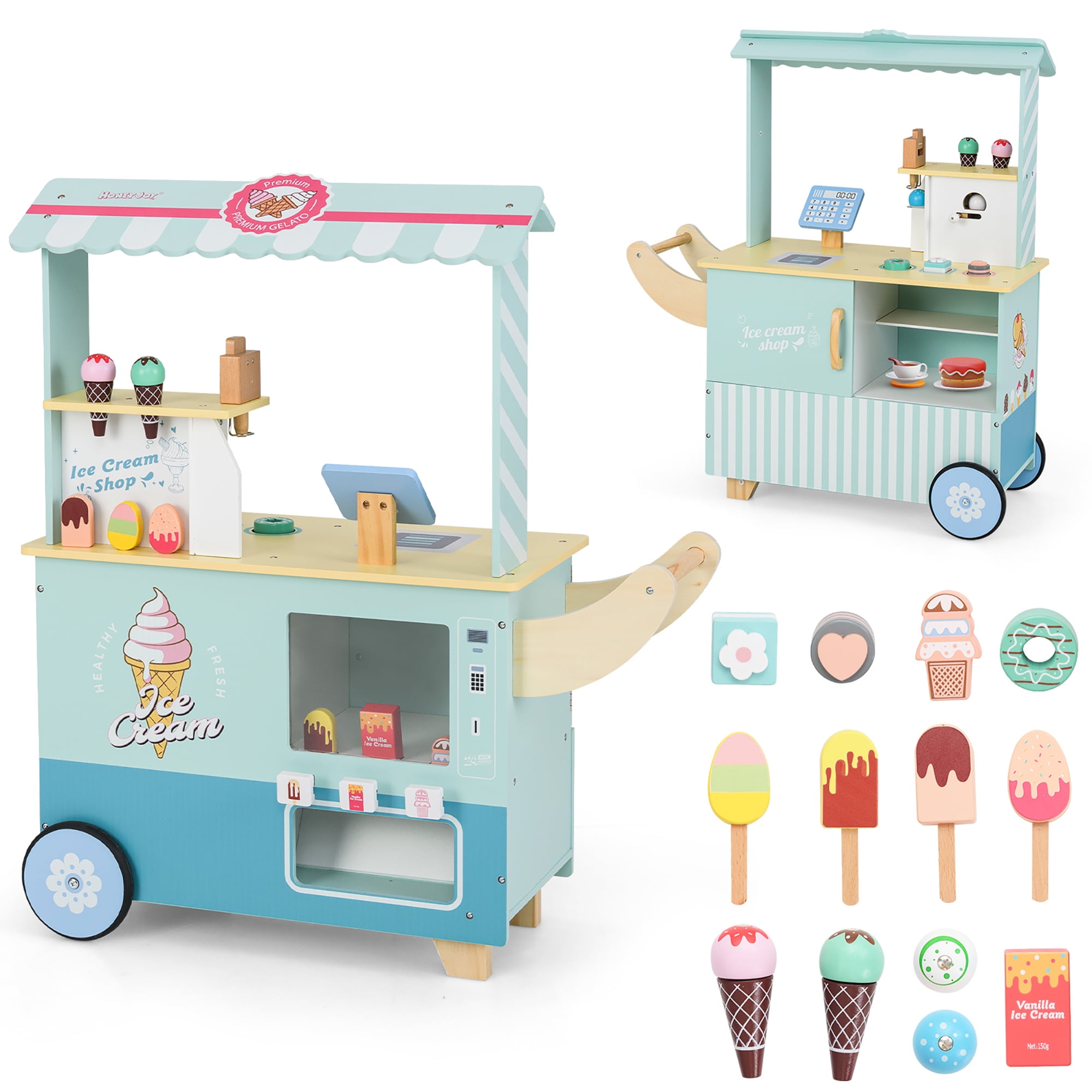 Gymax Kids Ice Cream Cart w/ Vending Machine & Ice Cream Maker Toys ...