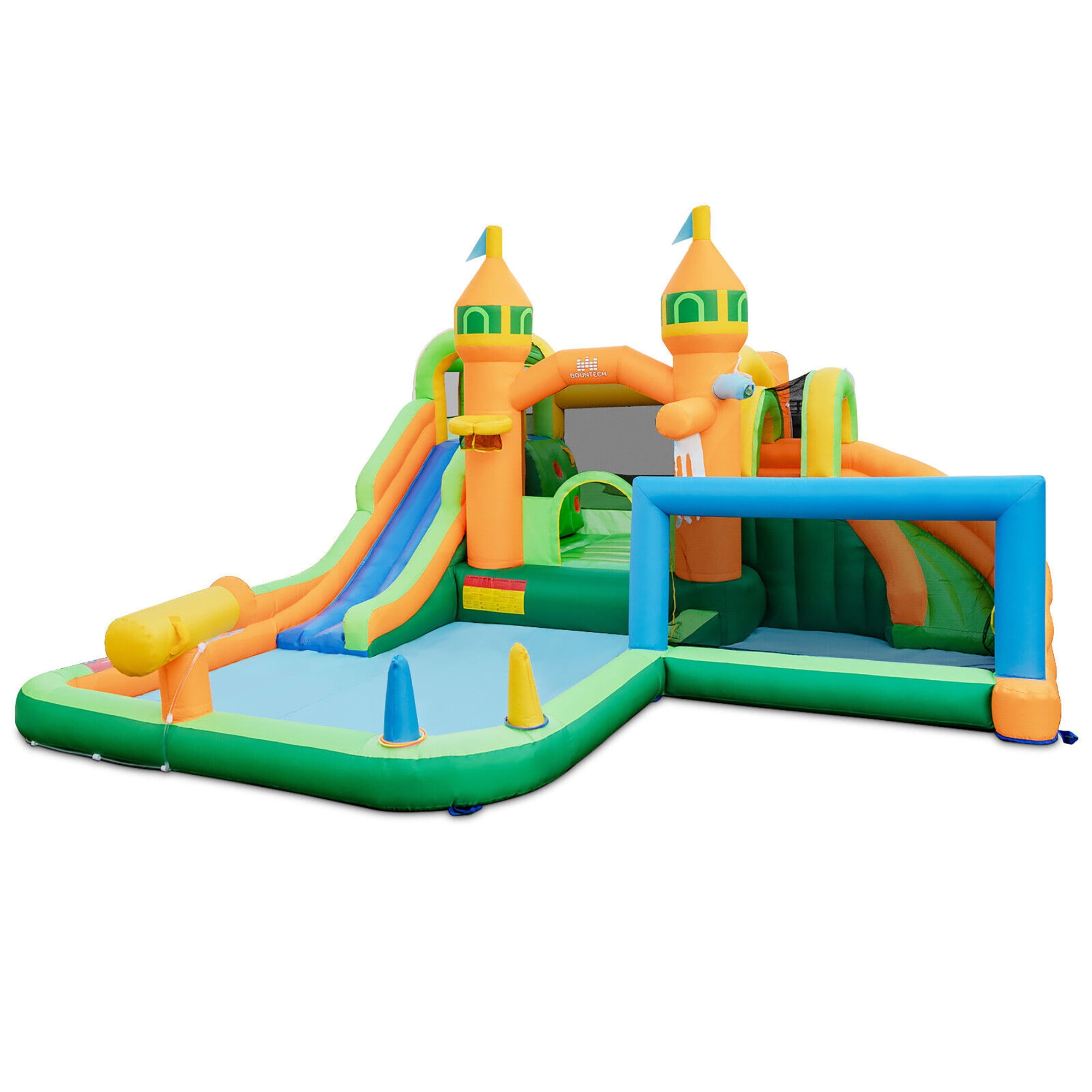 Gymax Outdoor Inflatable Kids Water Slide Park w/ Splash Pools ...