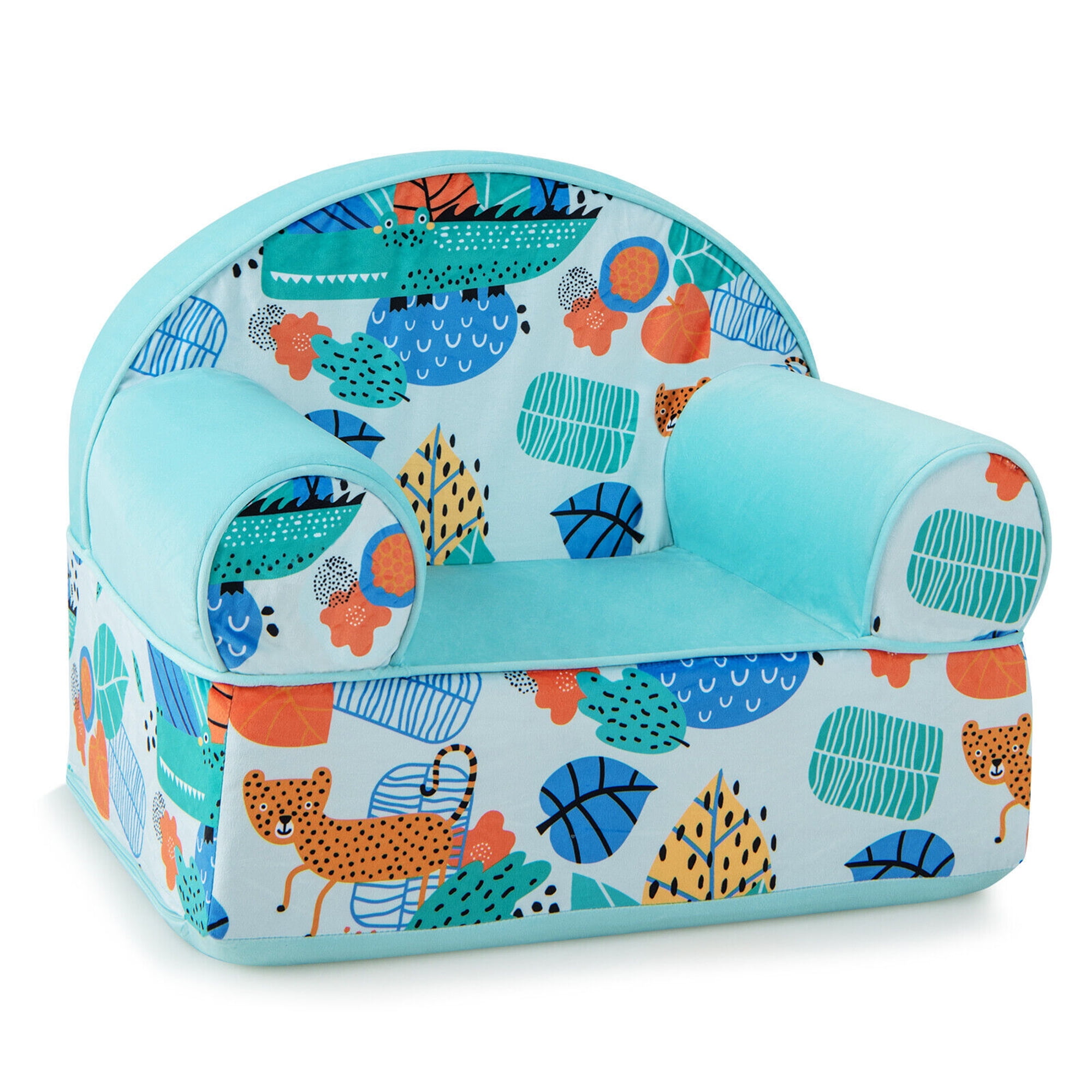 Gymax Kids Sofa Foam Filled Armchair Cheetah Cuddly Toddler Couch w ...