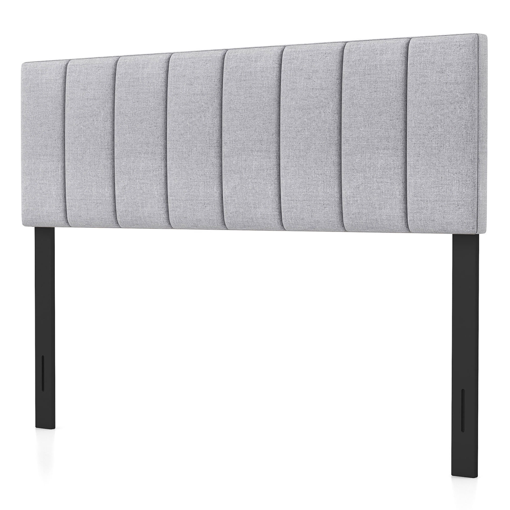 Gymax Linen Upholstered Headboard, Adjustable Full or Queen Size ...