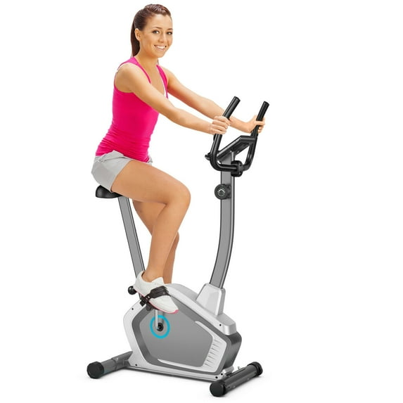 Gymax Indoor Stationary Workout Magnetic Upright Exercise Bike with ...