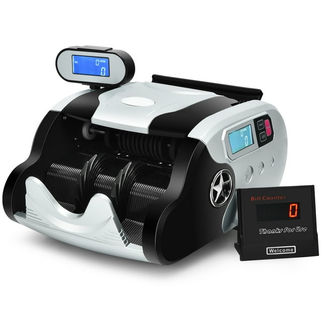 Gymax Money Cash Counter Bill Currency Counting Machine w/ 3 Displays ...