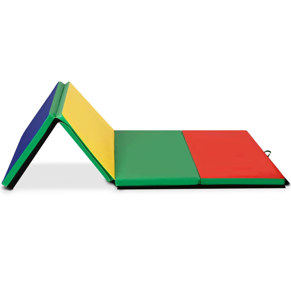 Gymax 4x10 Ft Gymnastics Mat, Folding Panel, Multicolor, Thick Exercise ...