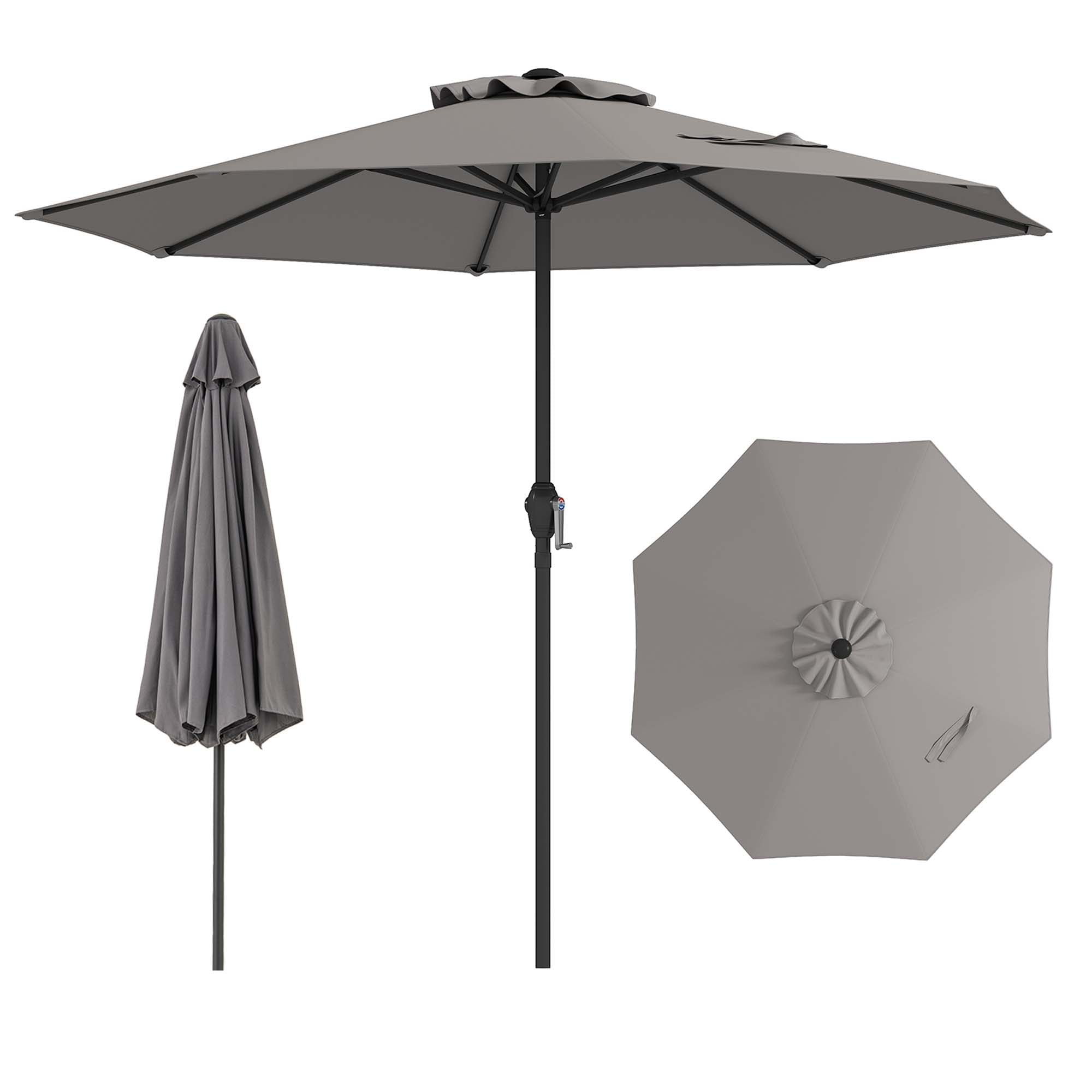 Gymax Outdoor Patio Umbrella Modern Table Umbrella w/8 Heavy Duty Ribs ...