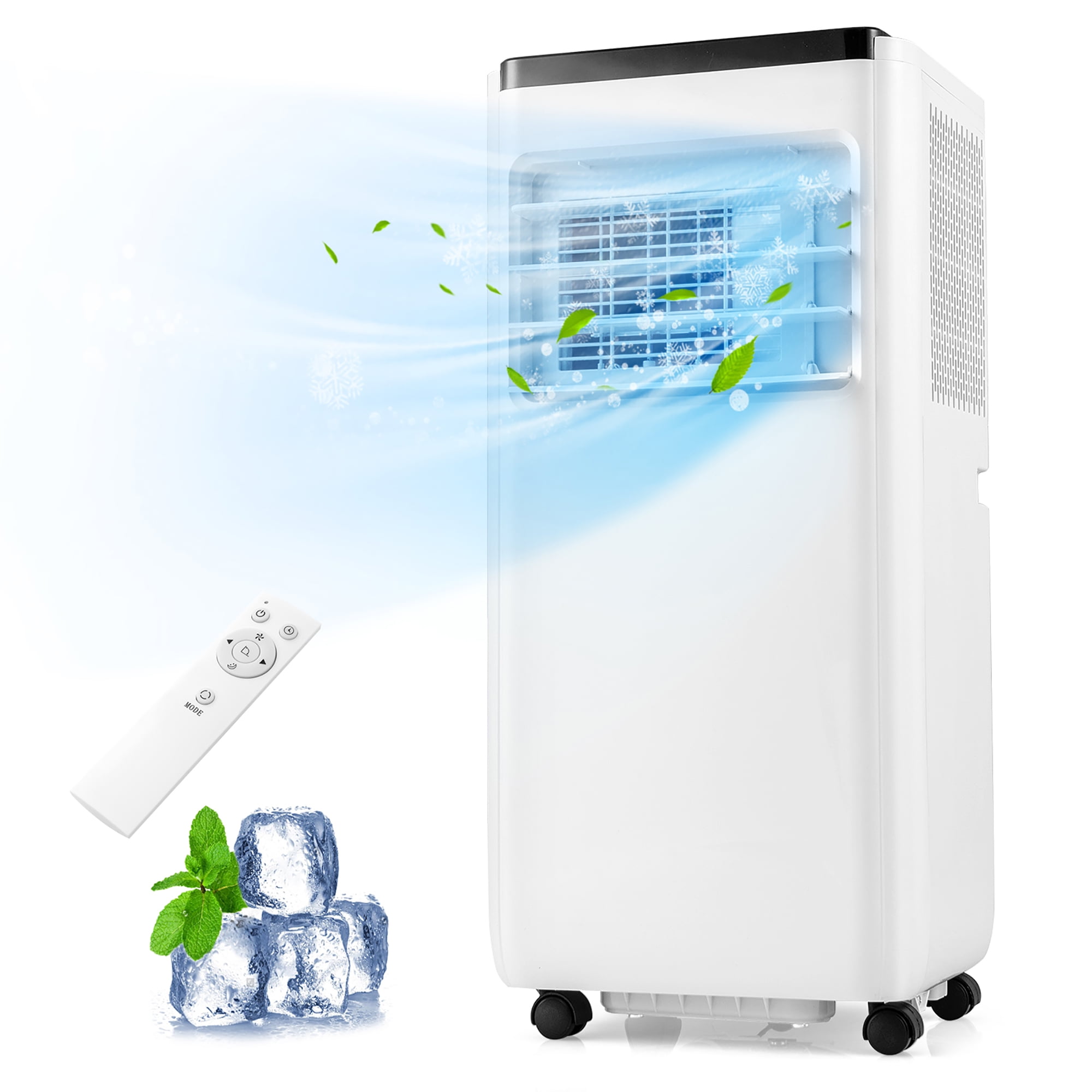 Gymax 8000 BTU Portable AC Unit, Dehumidifier, Fan w/ 24H Timer, and 2 ...