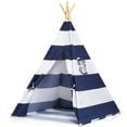Gymax Kids Teepee Play Tent, Indoor Canvas Child Playhouse w/Carry Bag ...