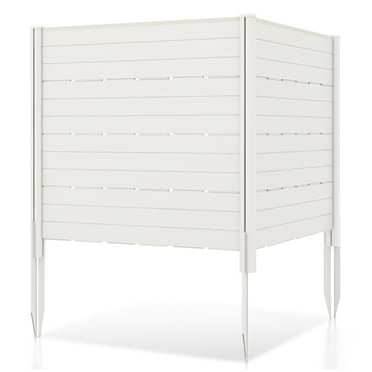 Gymax 80'' x 39'' Vinyl Picket Fence 2 No Dig Fence Panels for Soft ...