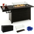 Gymax Propane Gas Fire Pit Table 52 Inch Propane Fire Pit w/ Wind Guard ...