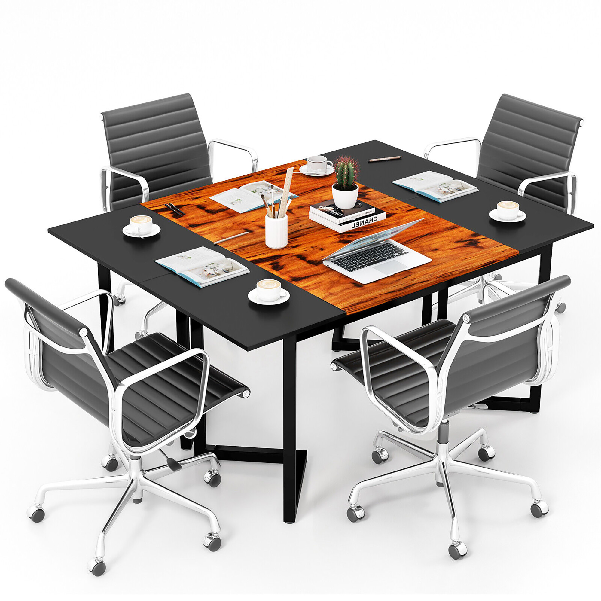 Gymax Set of 2 63''Large Conference Table Meeting Room Desk Computer ...