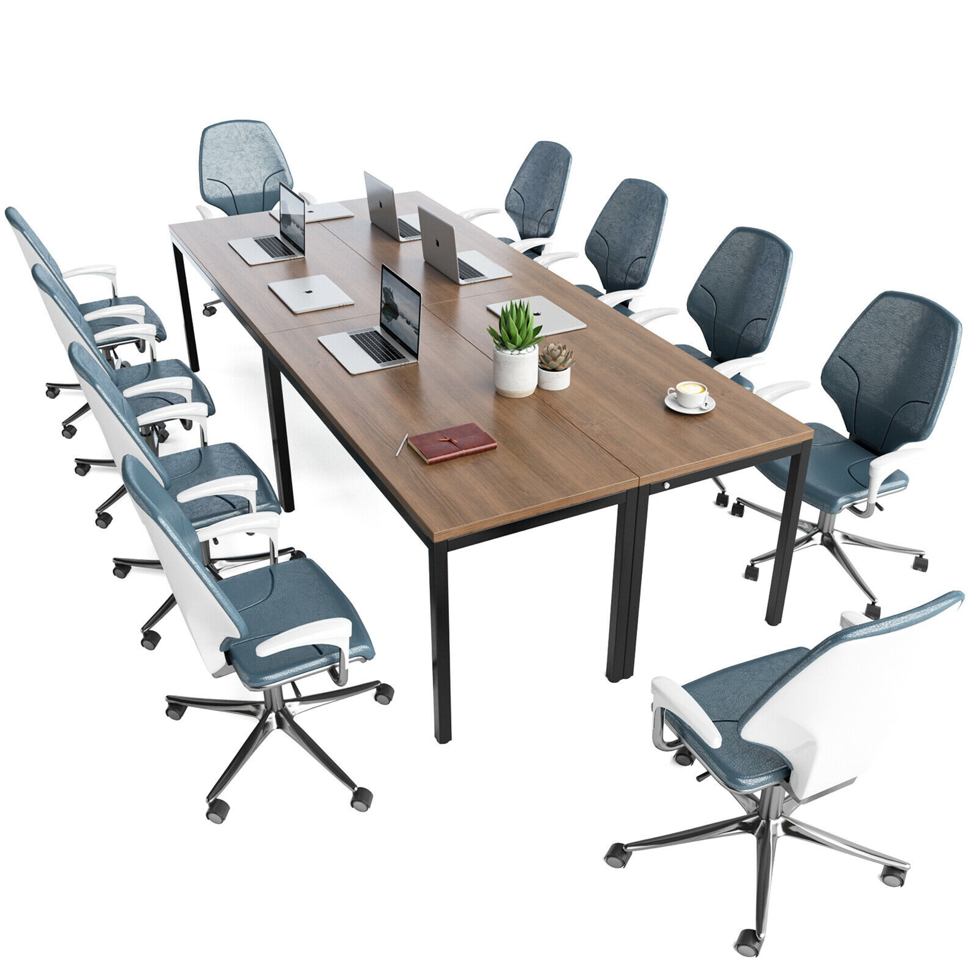 Gymax Set of 4 55'' Conference Table Office Computer Study Desk Metal ...