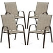 Gymax 2-Set Breathable Fabric Patio Chairs with Steel Frame for Yard ...