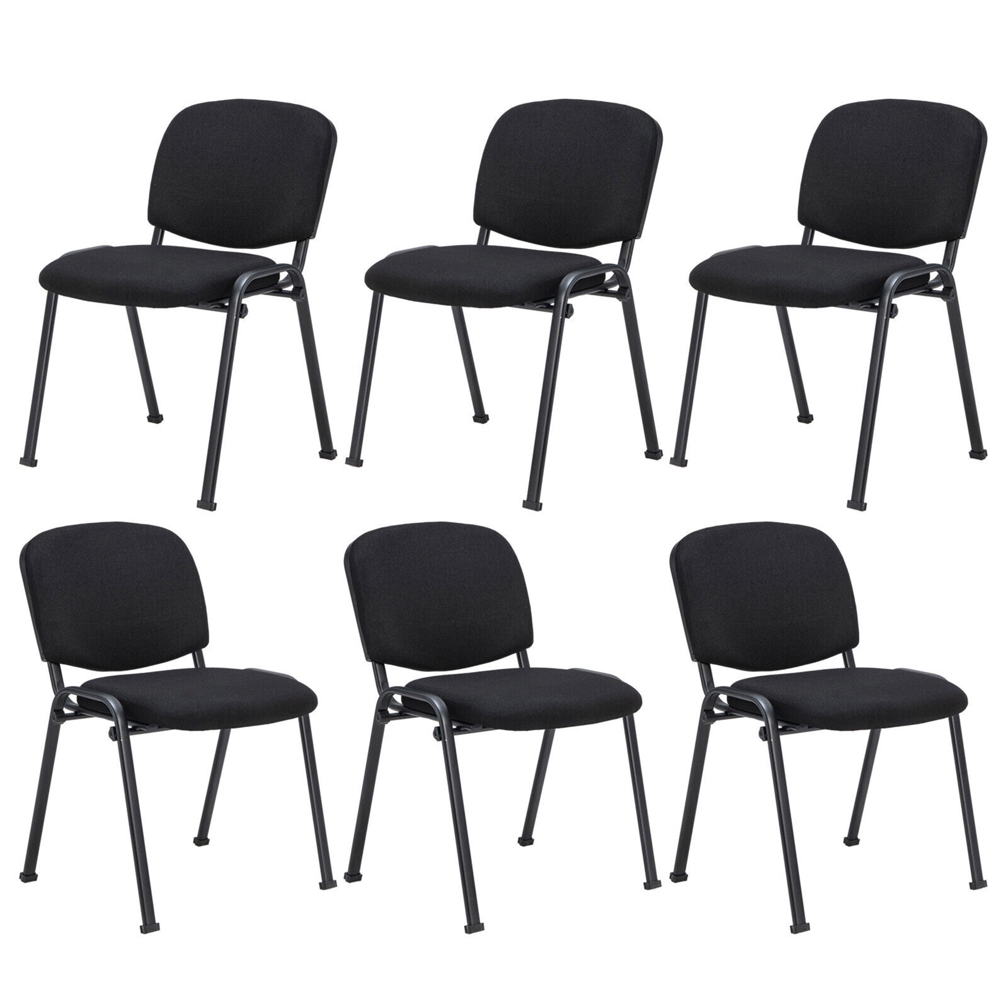 Gymax Set of 6 Office Guest Chair Stackable Reception Chair Waiting ...