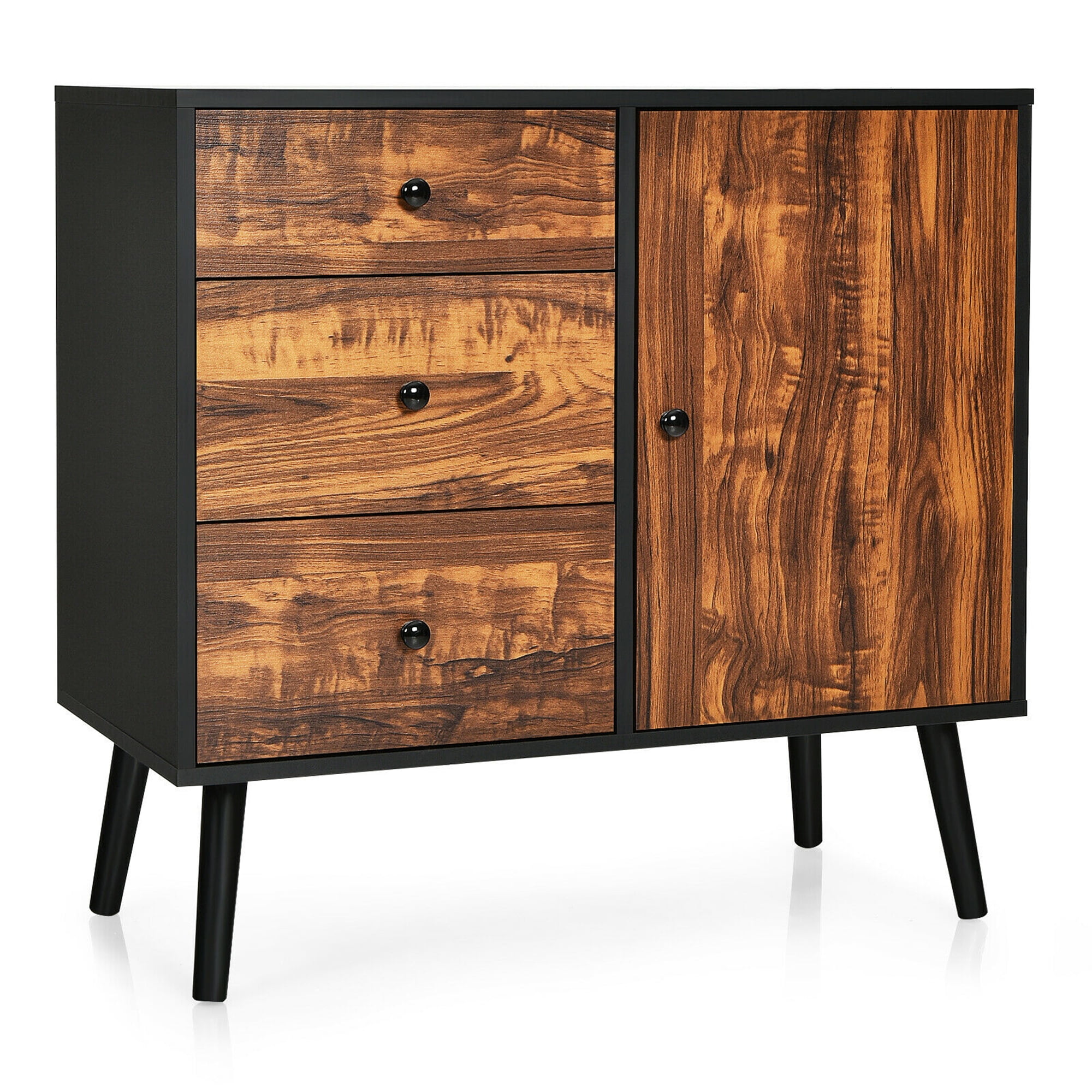 Gymax Storage Cabinet w/Drawer & Side Cabinet 31.5'' Sideboard Dresser ...