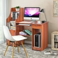 Gymax Study Desk Computer Table Writing Workstation W/Bookshelf ...