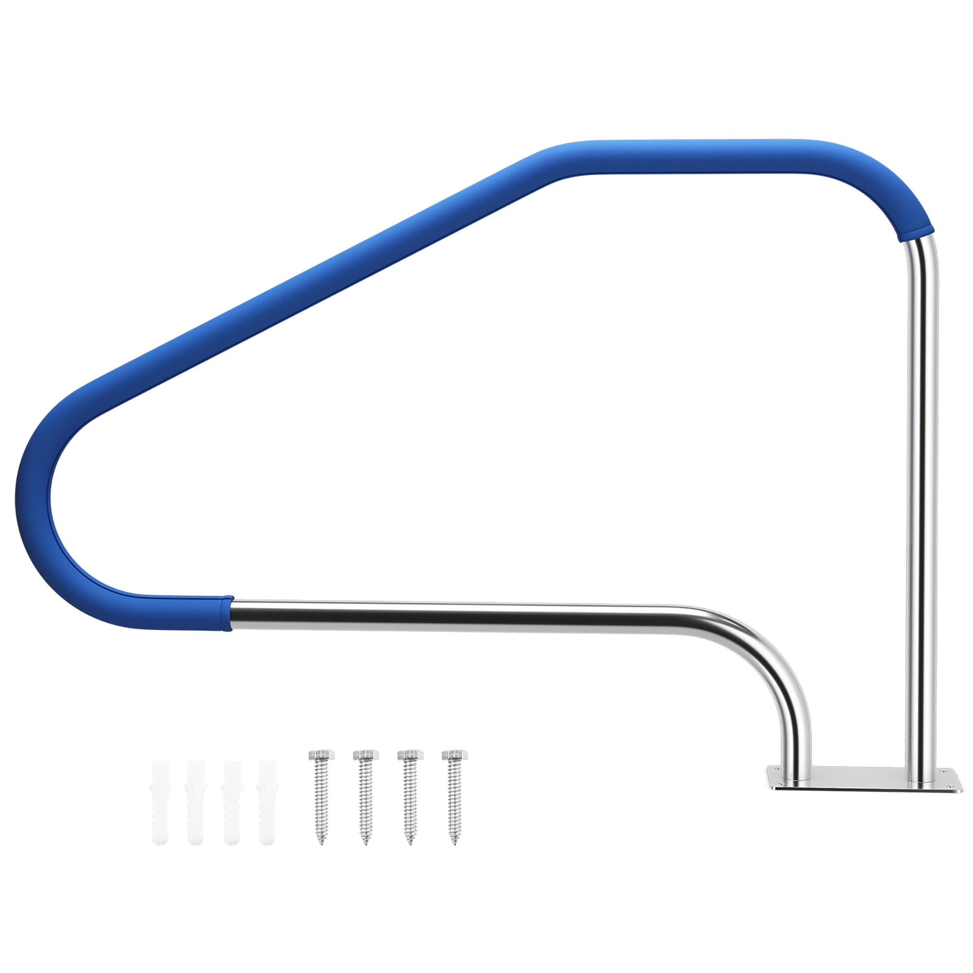 Gymax Inground Swimming Pool Hand Rail with Deck Mount Base Plate, 49 ...