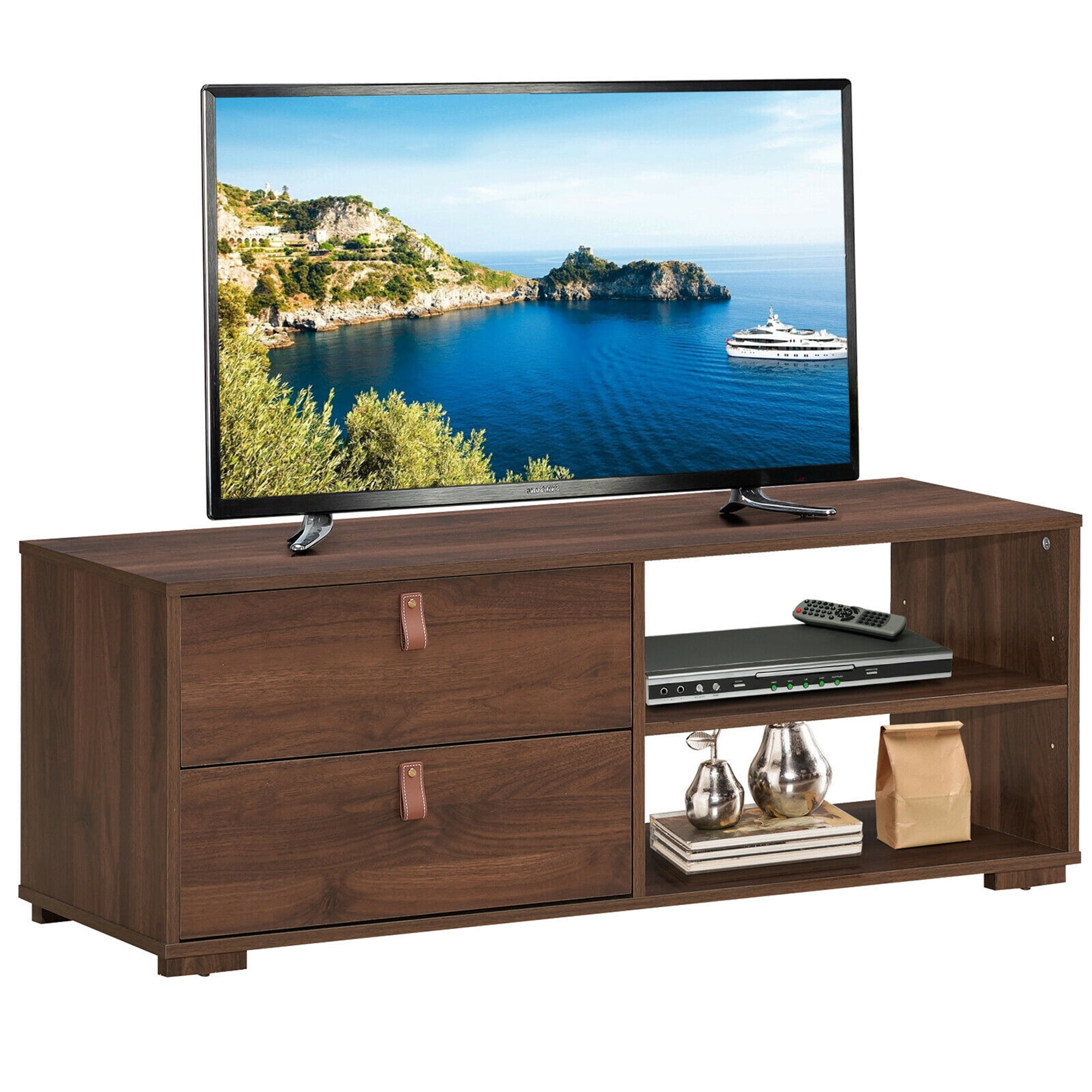 Gymax Open Storage TV Stand Entertainment Media Center for TV's up to ...