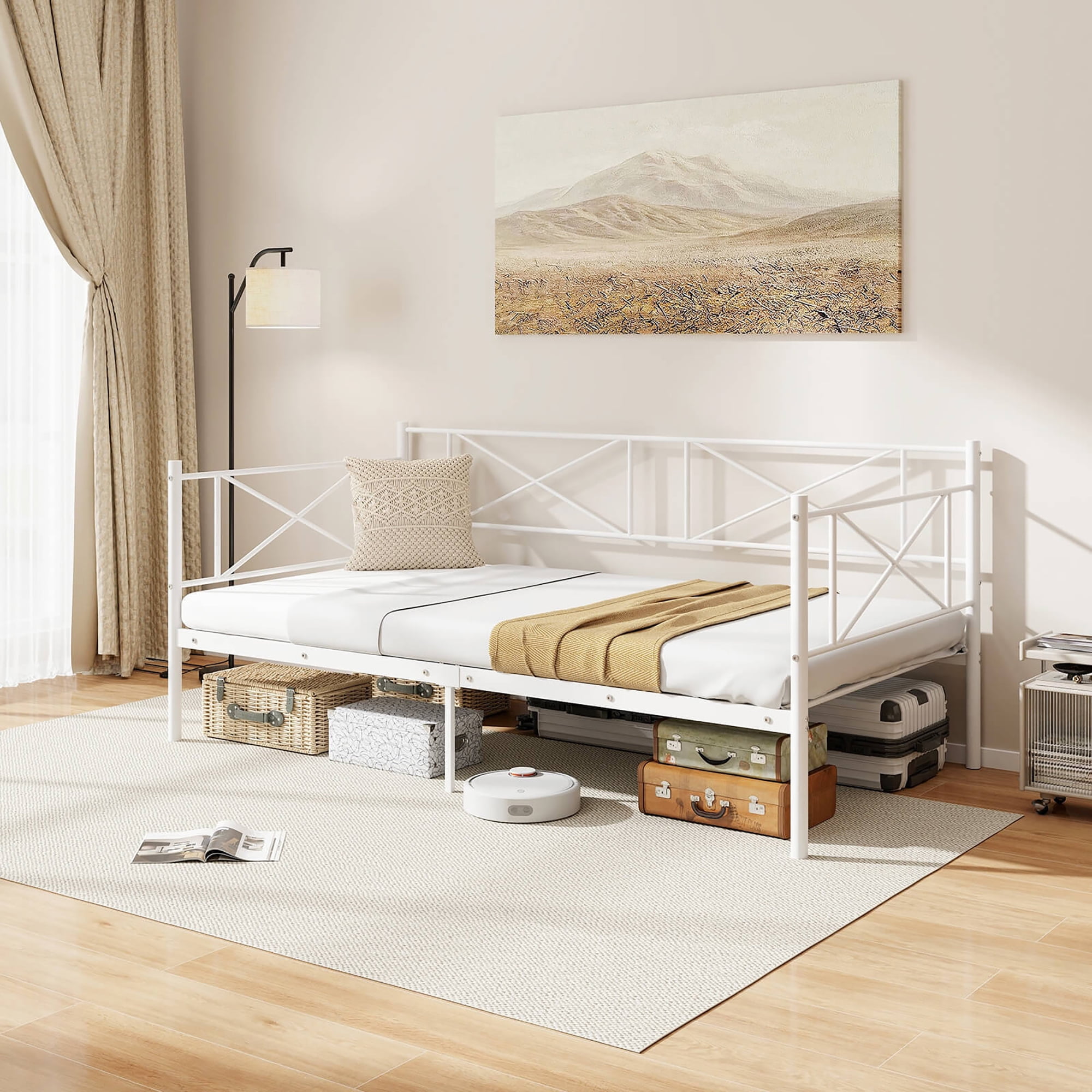 Gymax, Twin Size Metal Daybed, Heavy-duty Metal Slat Support - Walmart.com