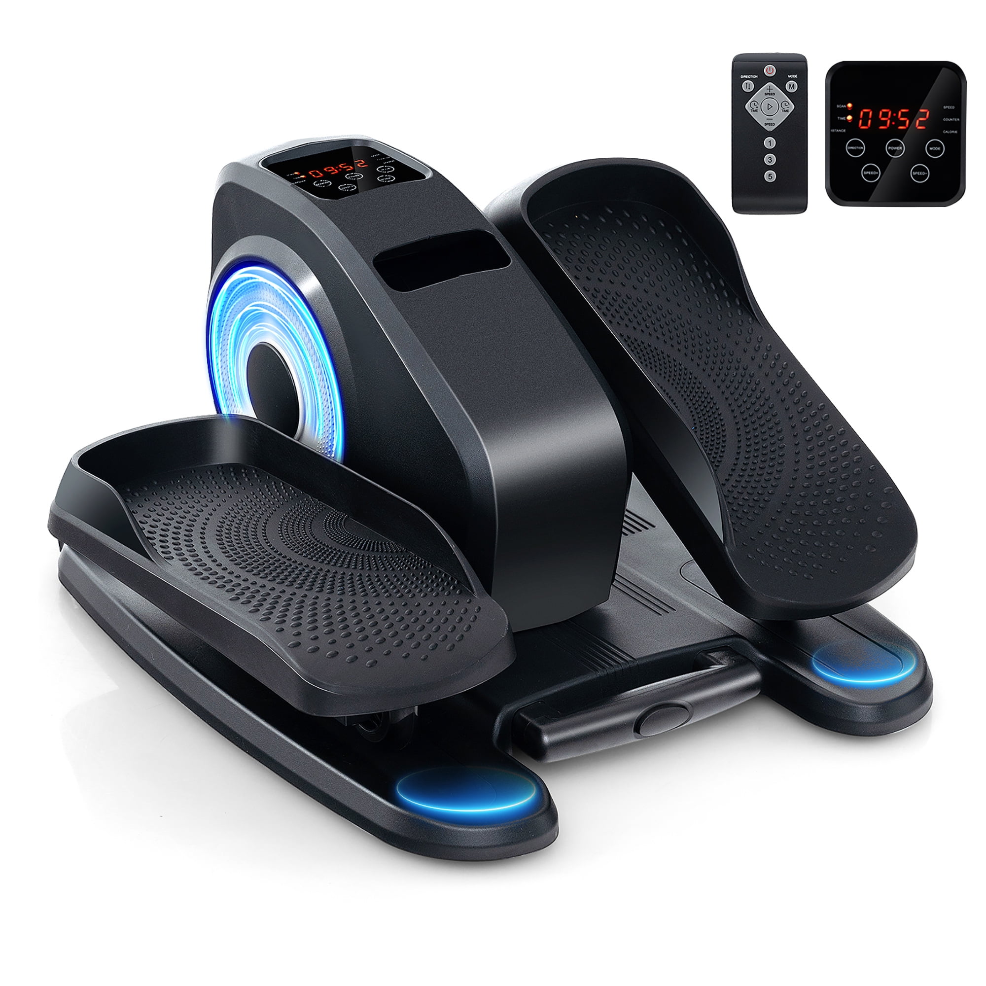 Gymax Under Desk Elliptical Machine w/ Display Monitor Remote Control ...