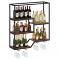 Gymax Wall Mounted Wine Rack 6-Tier Hanging Bar Shelf w/ Bottle Display ...